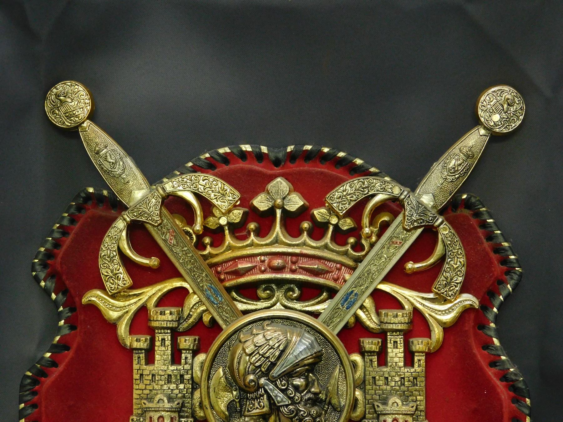 Vintage Medieval Swords Mantle Decor Coat of Arms