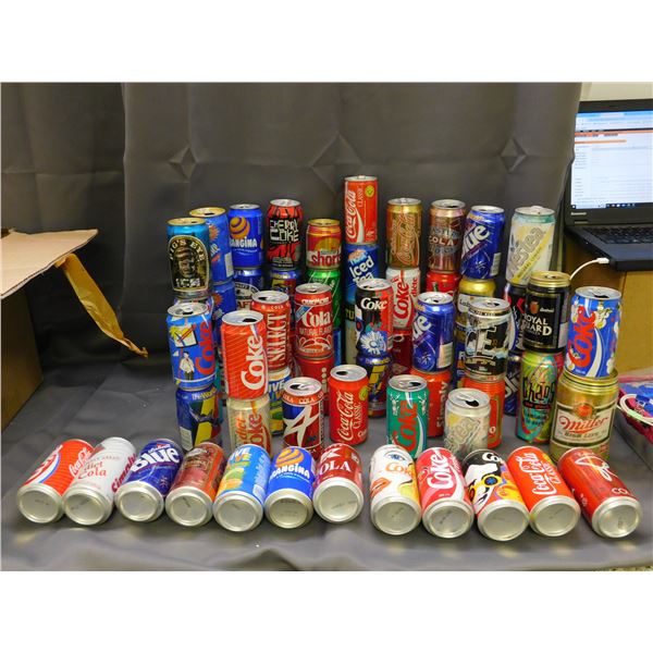 Lot of 64 Assorted Pop and Beer Cans Lots of Coke Coca Cola Limited ...