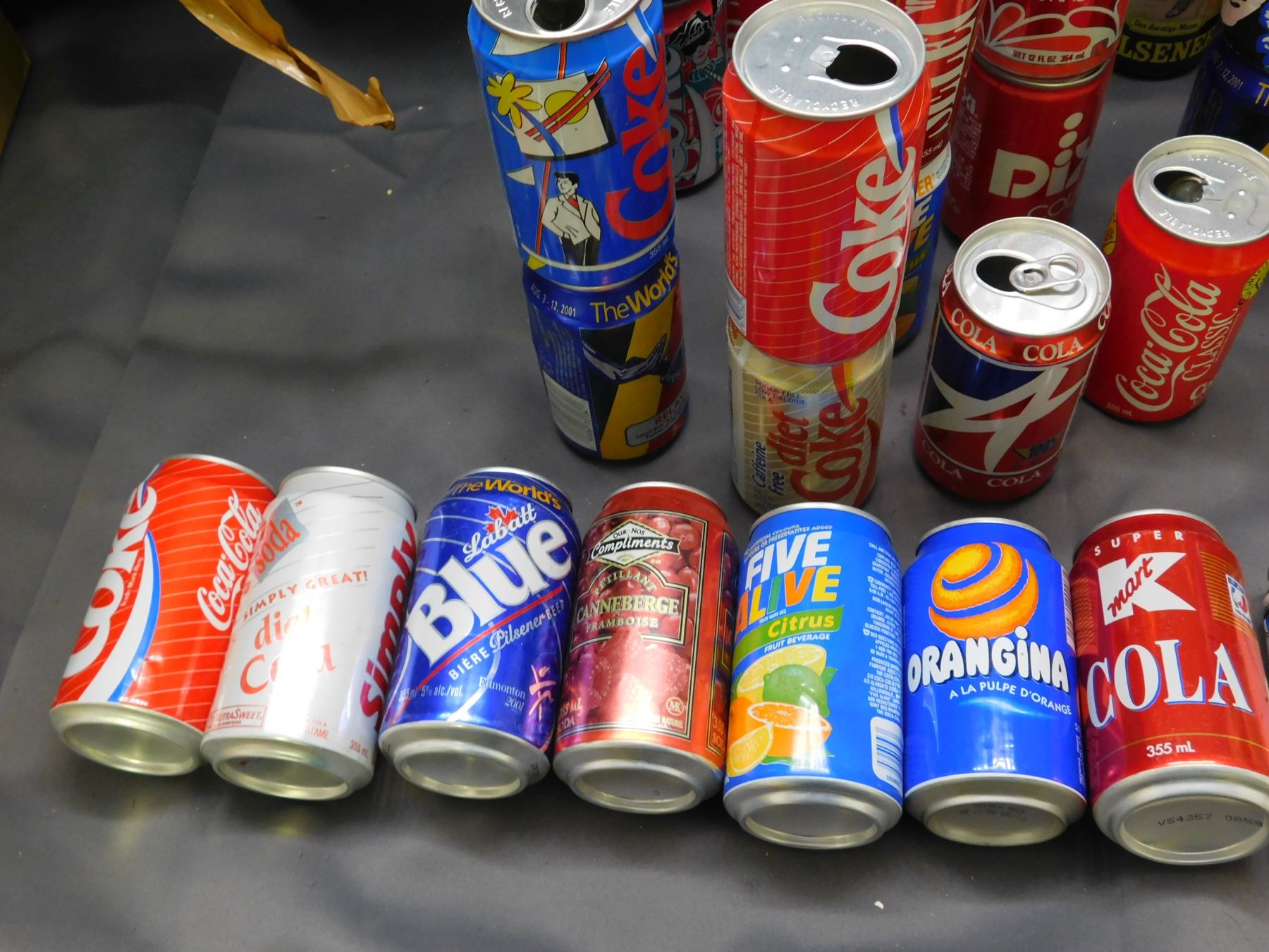 Lot of 64 Assorted Pop and Beer Cans Lots of Coke Coca Cola Limited ...