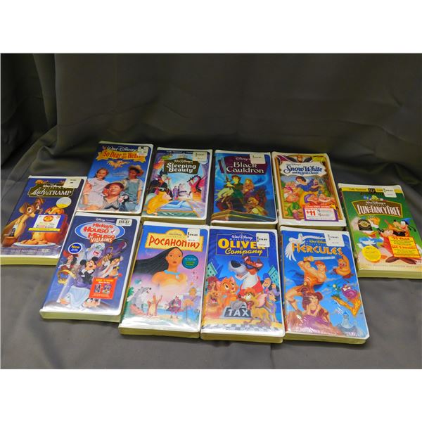 Lot of 10 SEALED Disney Clamshell VHS Tapes Movies, Snow White ...