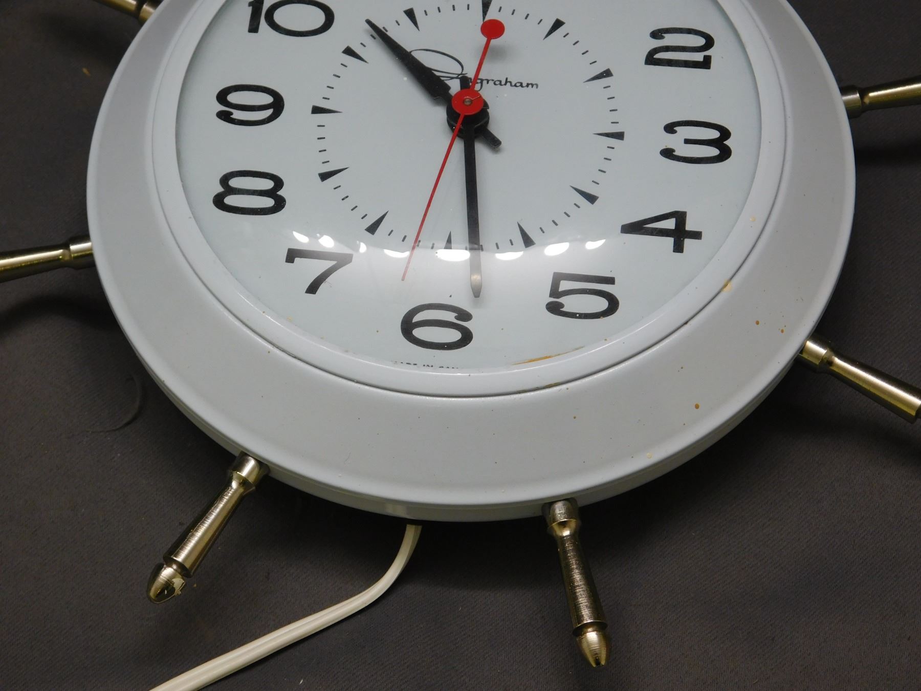 Vintage White Ingraham Plug In Electric Wall Clock Kitchen Clock ...