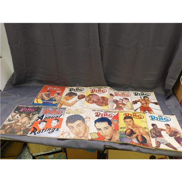 11 The Ring Boxing Magazines From 1954, w Colourful Covers including ...