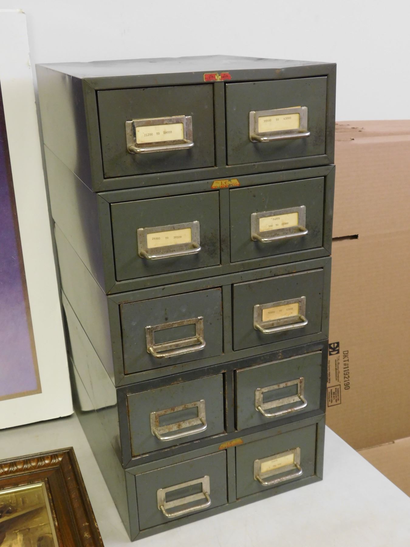 Index / Library Card Filing Cabinet Metal 10 Drawers Total