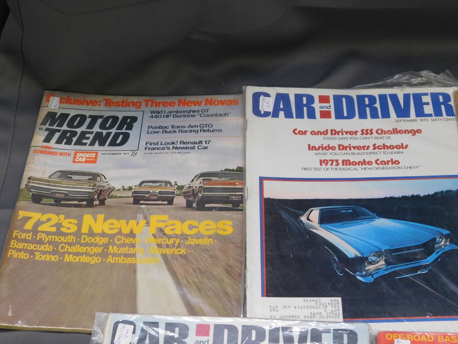 Lot of 7 Vintage Motor Trend and Car Driver Vehicle Magazines circa 1970s