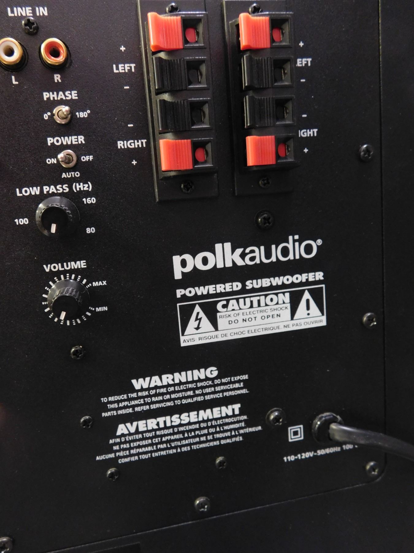 polkaudio Powered Subwoofer Model RM705 SW