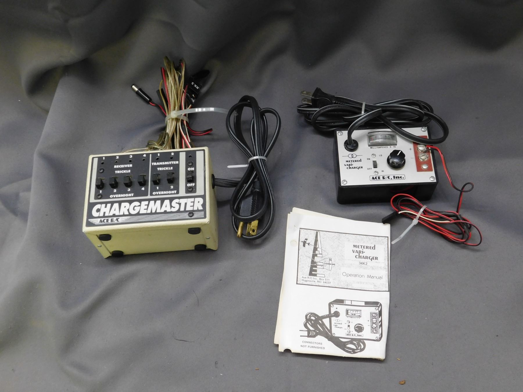 Lot of 2 Ace RC Charge Master and Metered Vari-Charger