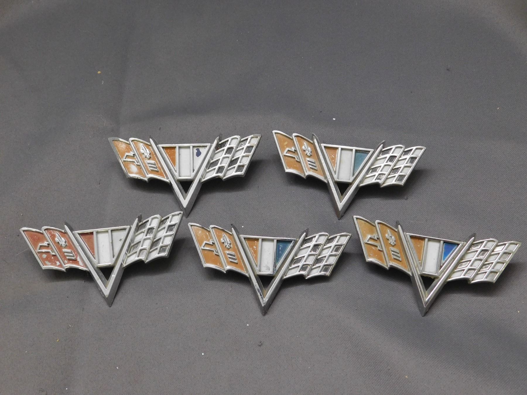 Lot of 5 1964-67 Chevrolet Flag Fender Emblems