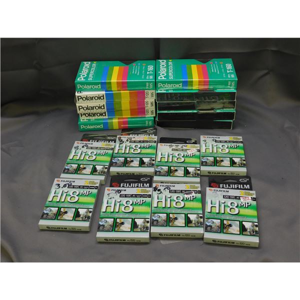 Lot of 10 Polaroid T-160 VHS Blanks SEALED, 8 Packs of Fujifilm Hi-8 MP ...