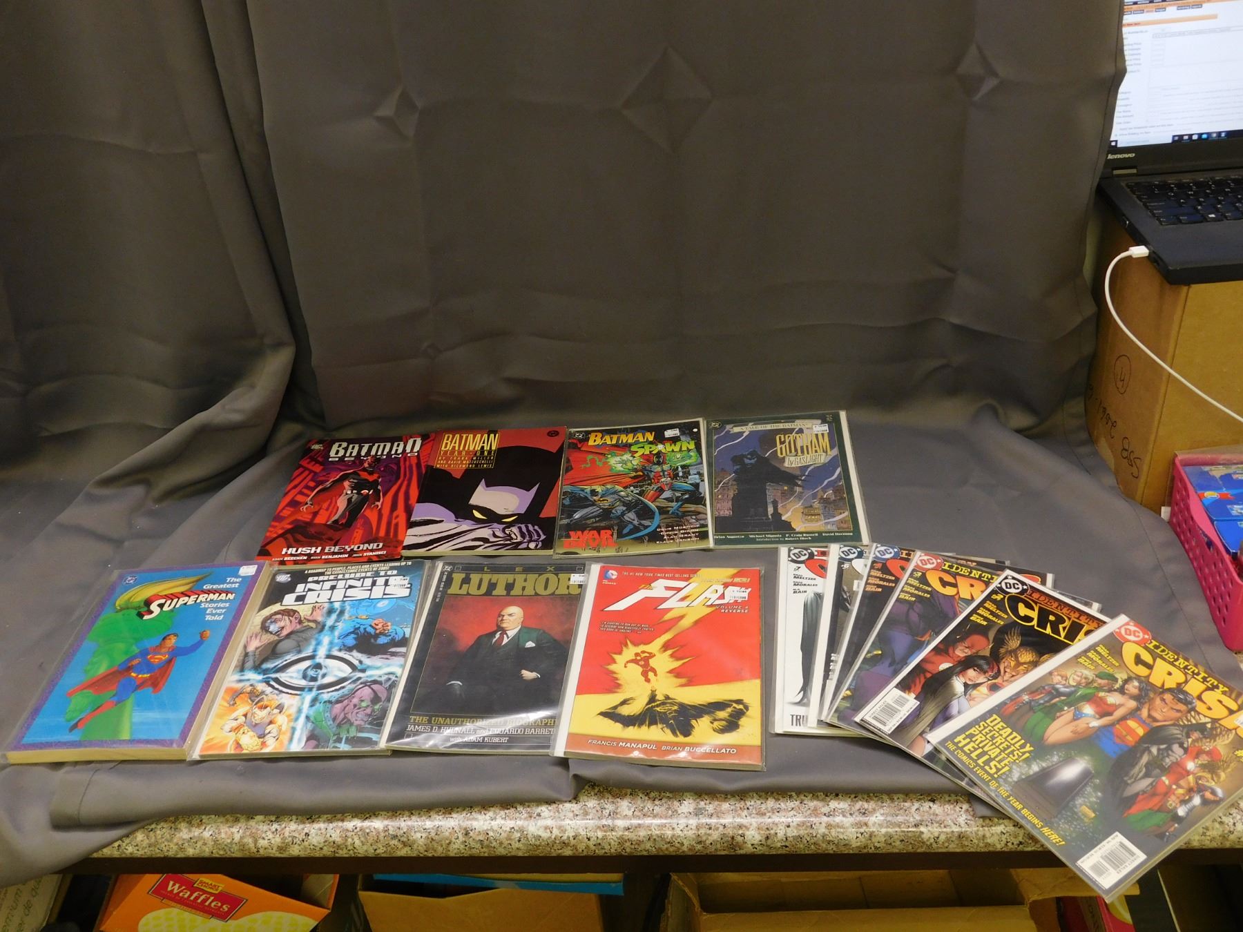 Lot of 14 DC Comics Mostly Trade Paperbacks Batman, Superman