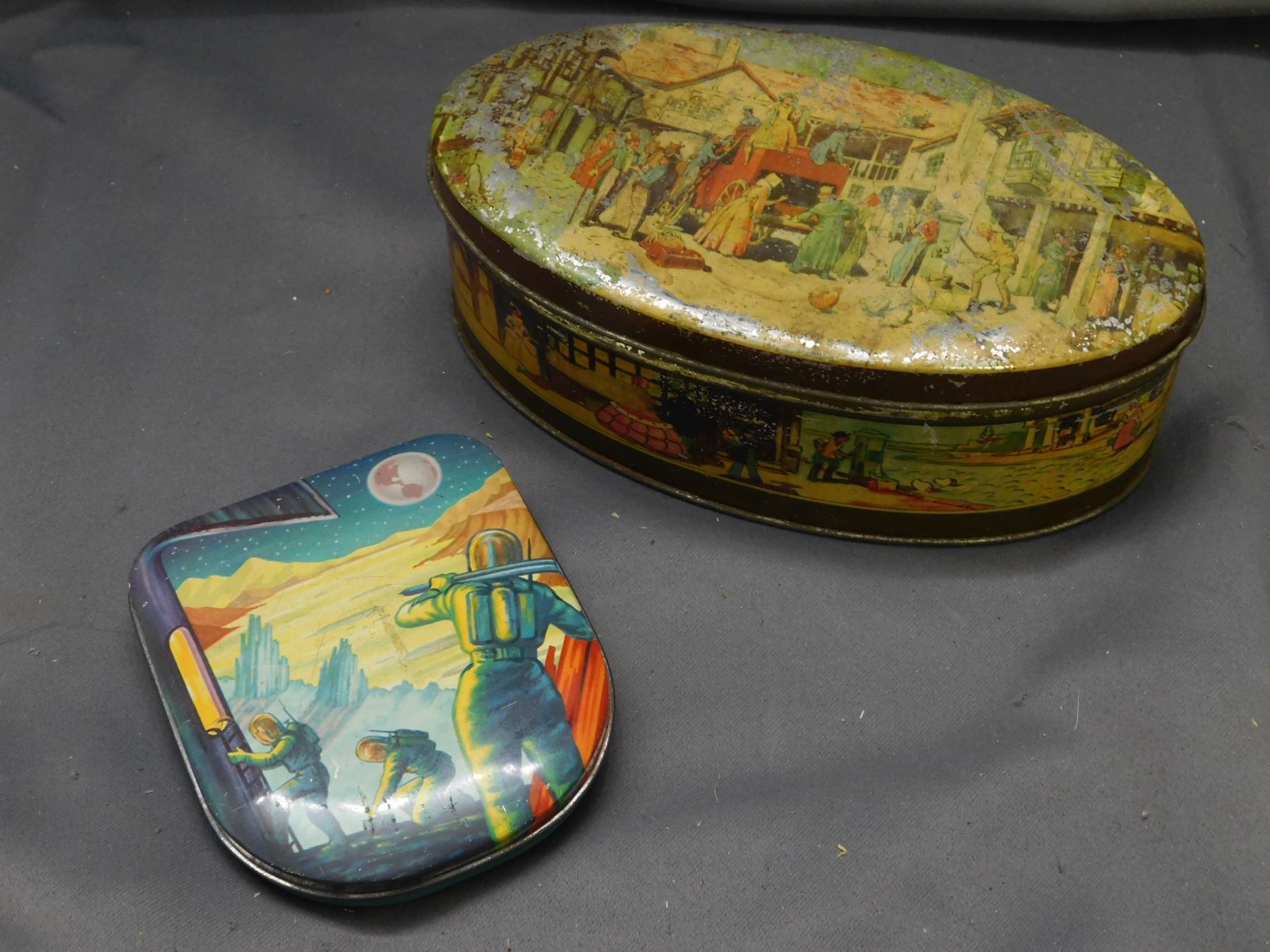 Edward Sharp & Sons Made in England Sci Fi Space Tin, Riley's Toffee ...
