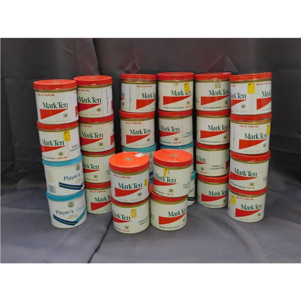 Lot of 28 Tobacco Empty Tins 6oz Mark Ten and Player's Light
