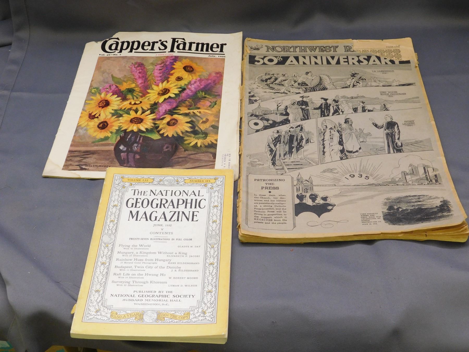 Lot of 3 Northwest 50th Anniversary 1935, The National Geographic 1932 ...