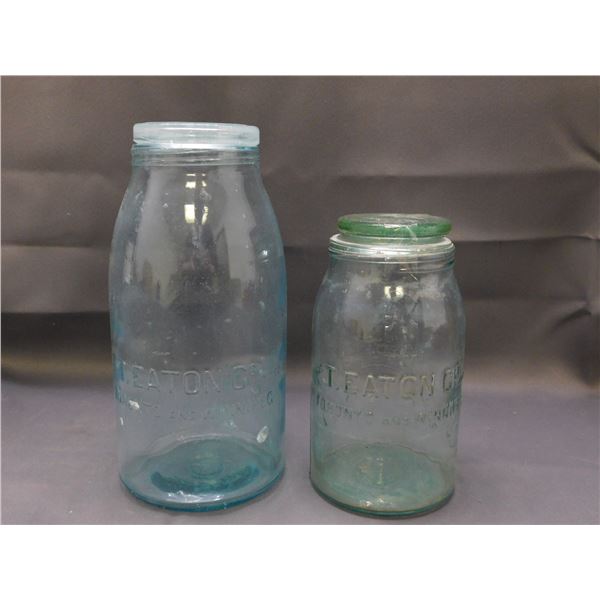 Lot of 2 Antique Sealer Jars T.Eaton Co Crown