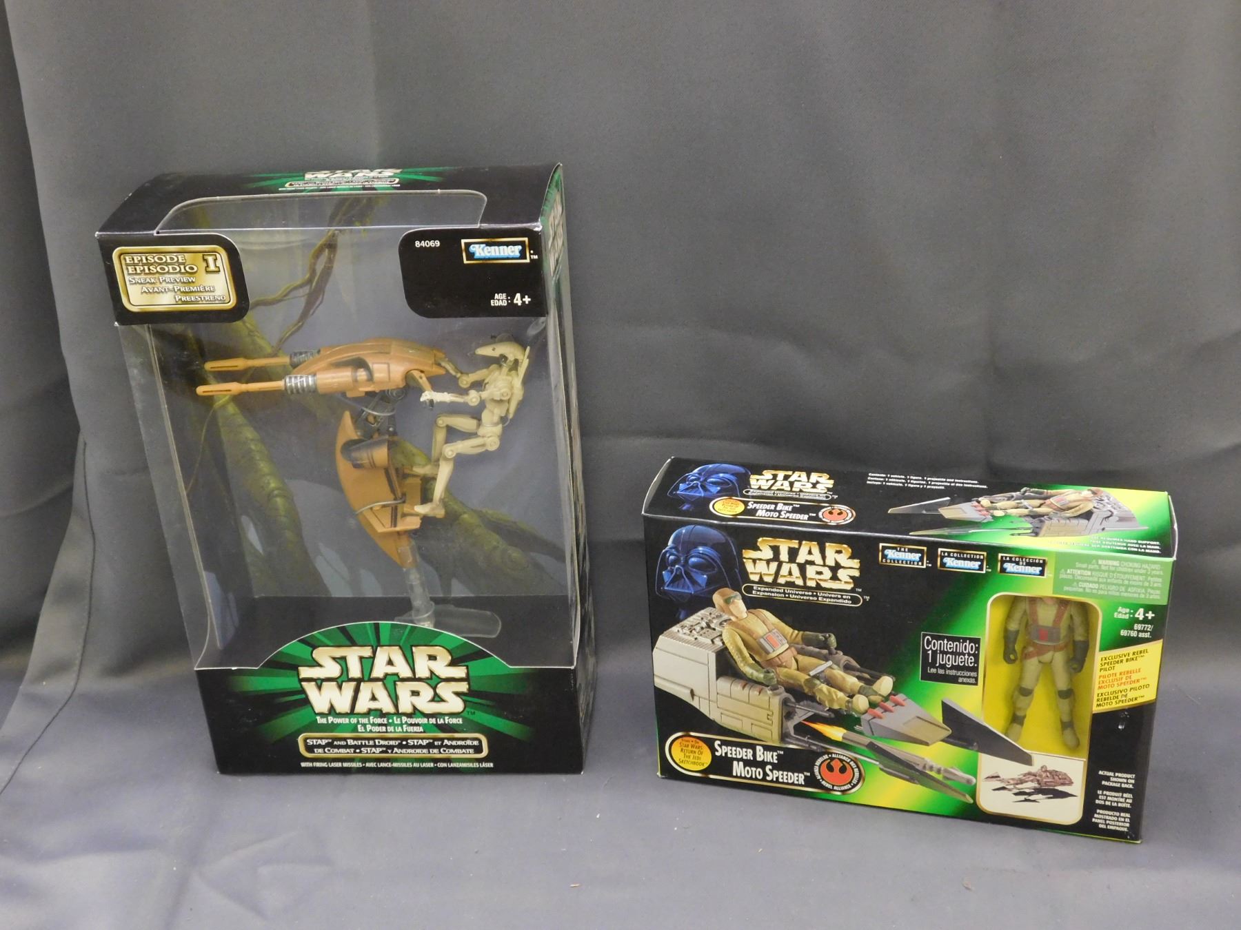 Lot of 2 Star Wars Kenner Speeder Bike, PoTF Stap and Battle Droid