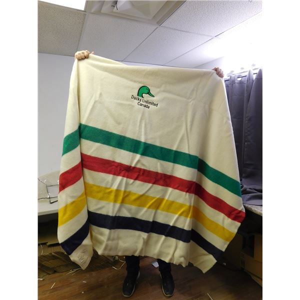 Vintage Hudson Bay 6-Point Blanket with Paperwork Ducks Unlimited Logo