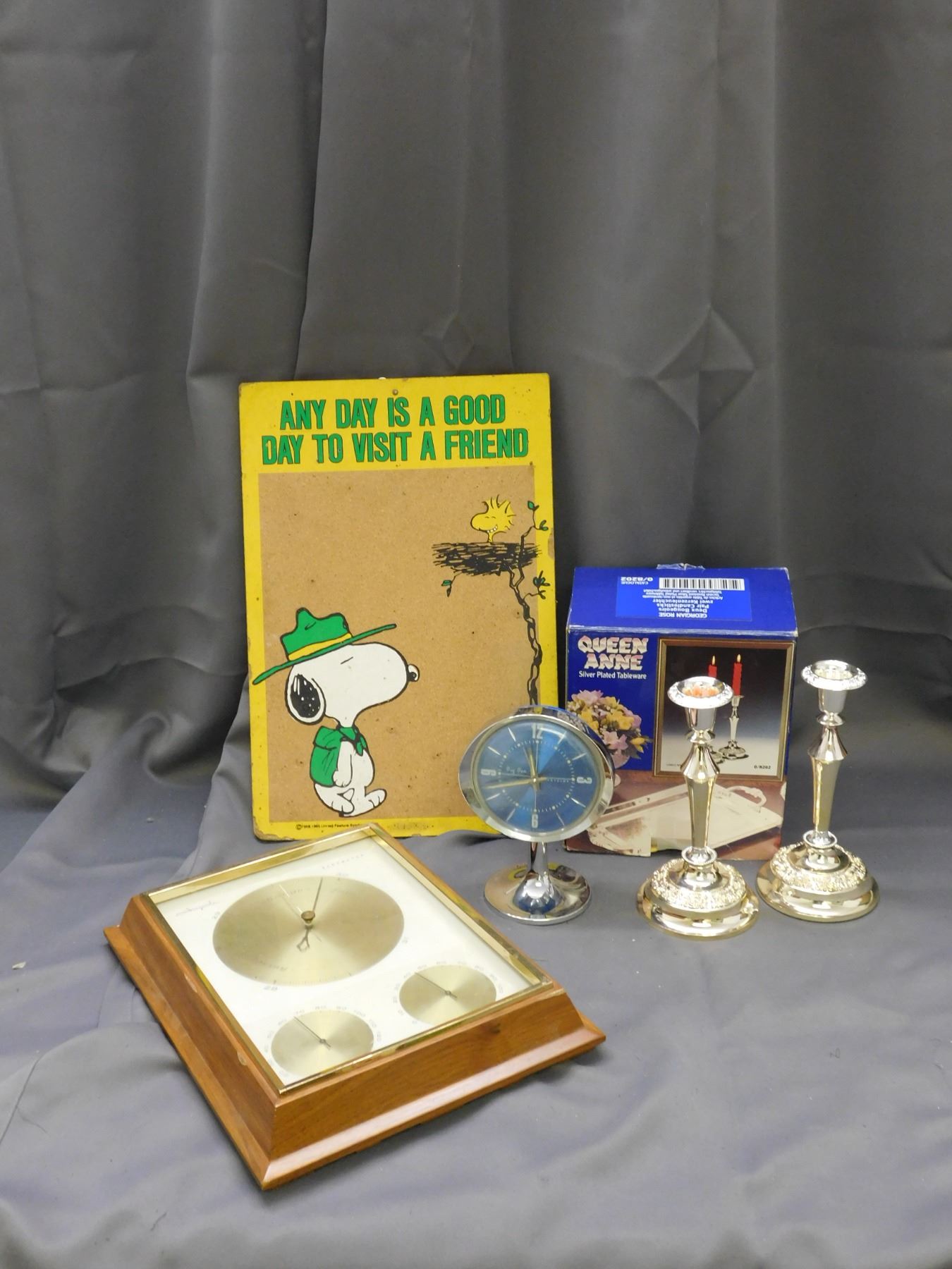 Lot of 4 Vintage Home Decor Collectibles Barometer, Big Ben Westclox ...