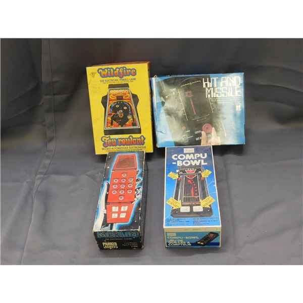 Lot of 4 Vintage Handheld Games Merlin, Compu-Bowl, Hit and Missile ...