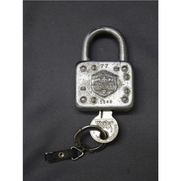 Vintage Master Lock and Key Lion Head Logo