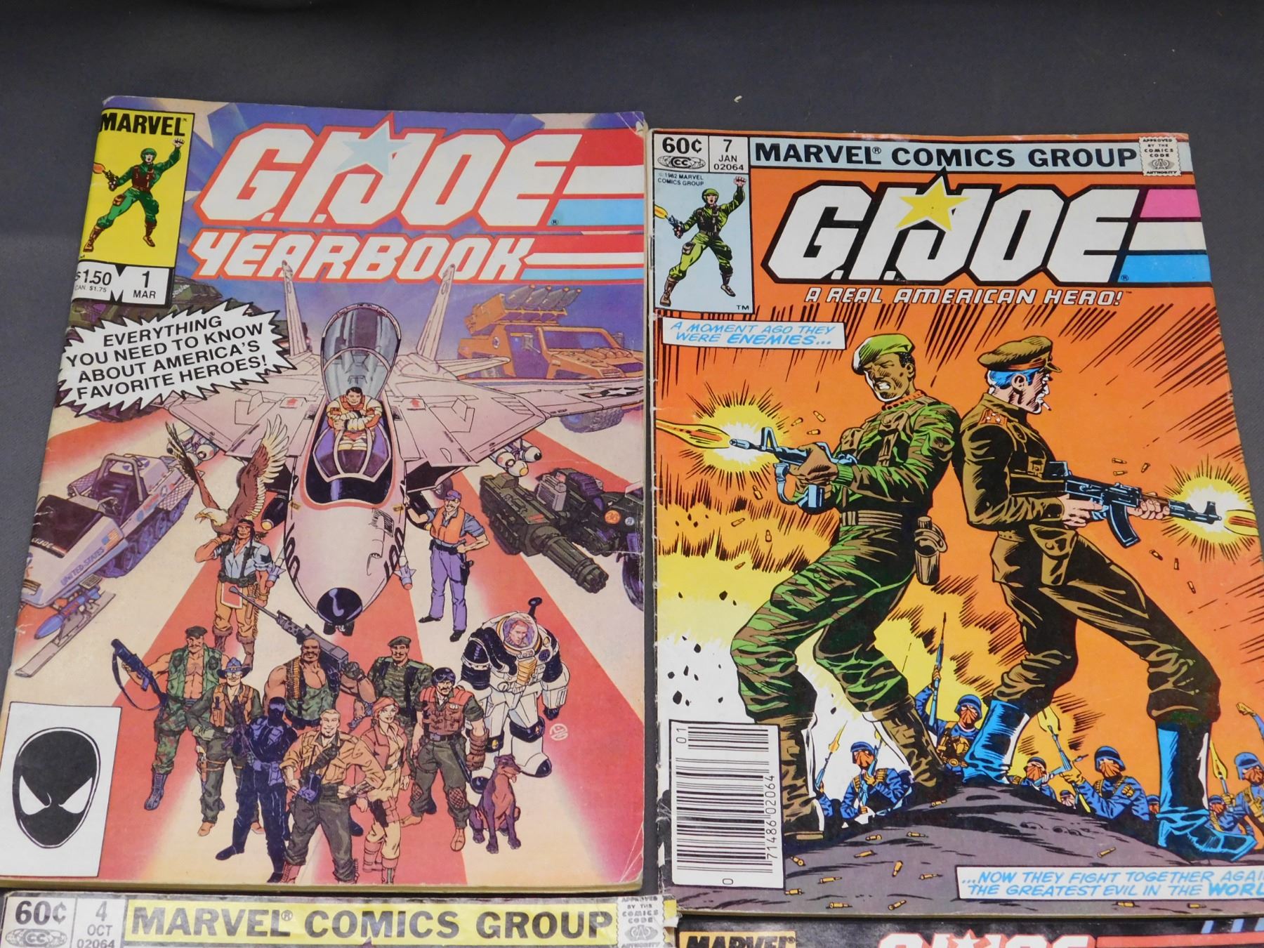 4 Marvel - G.I. Joe with 1985 No. 1 Yearbook and 3 others