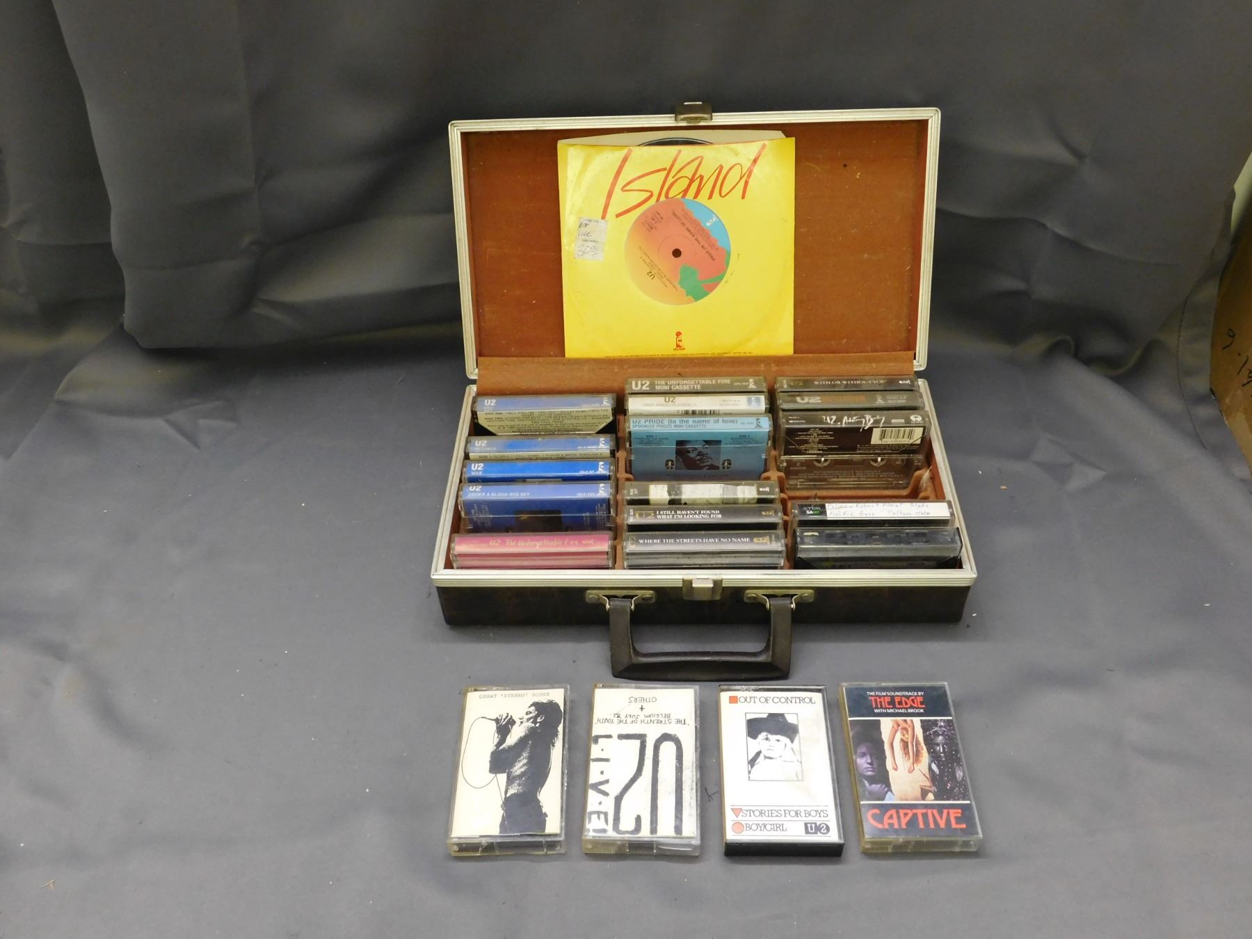 U2 Cassette Tape Collection in Case Albums, Singles, Bootlegs