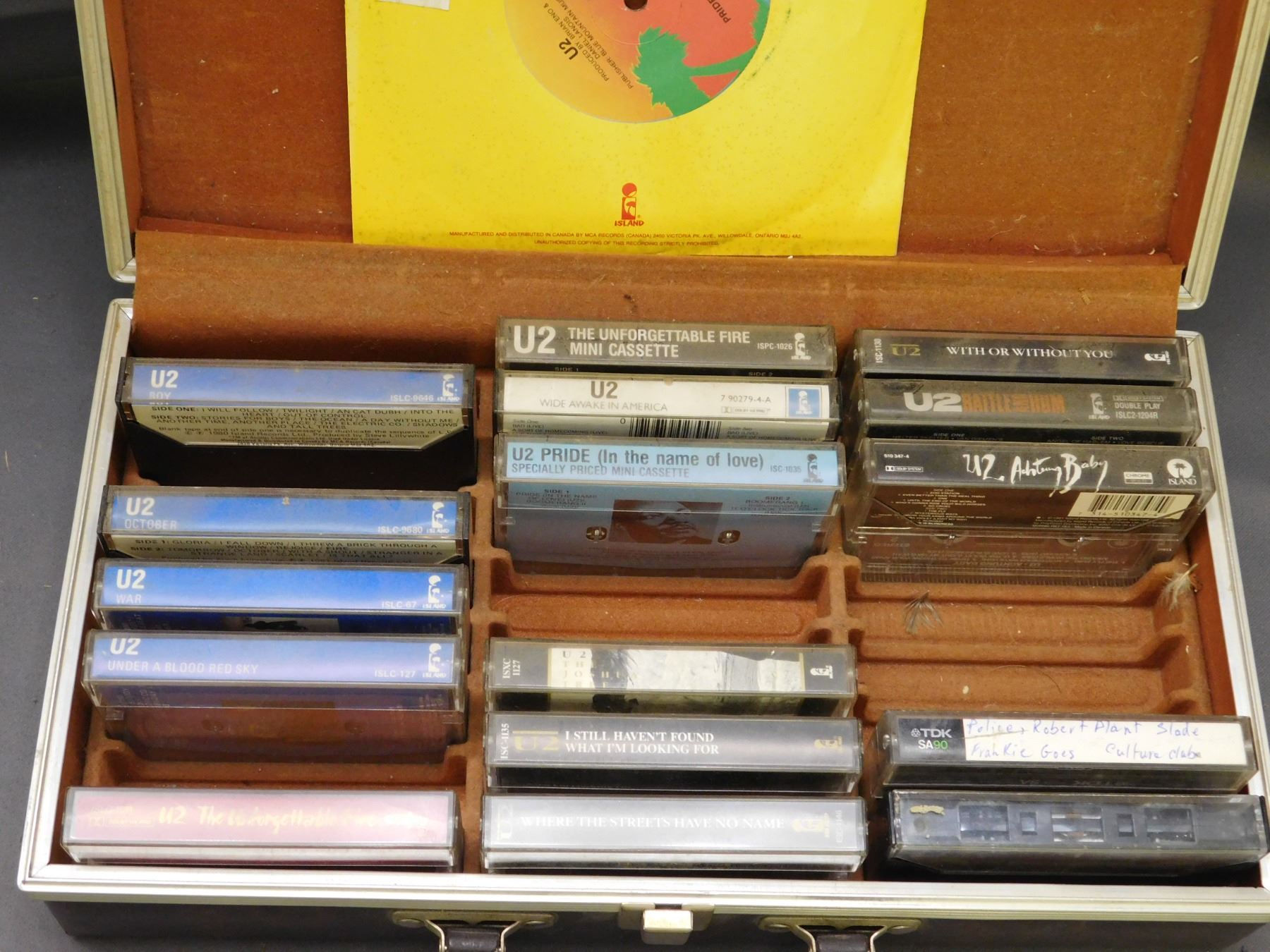 U2 Cassette Tape Collection in Case Albums, Singles, Bootlegs
