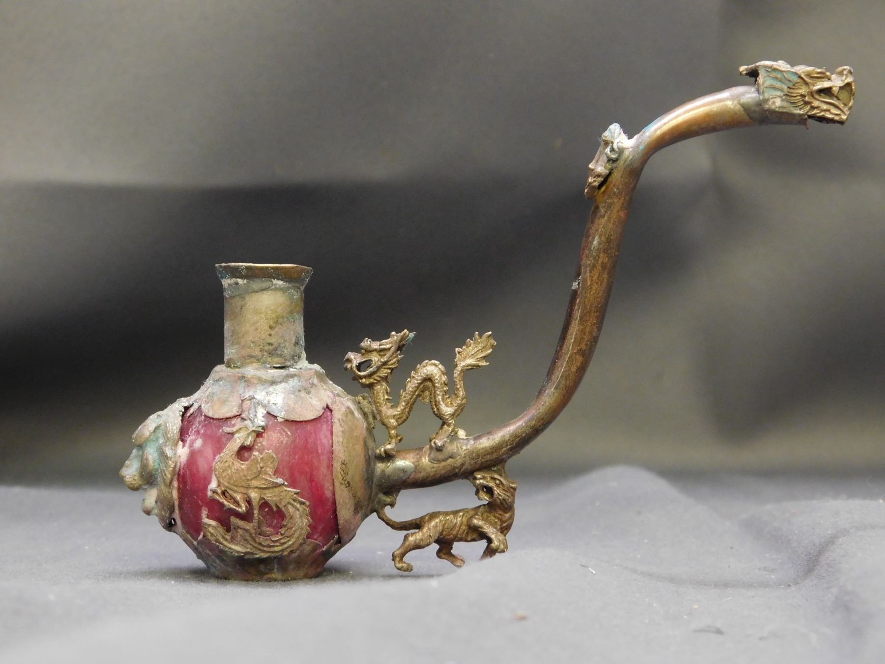 Asian Metal Dragon Pipe