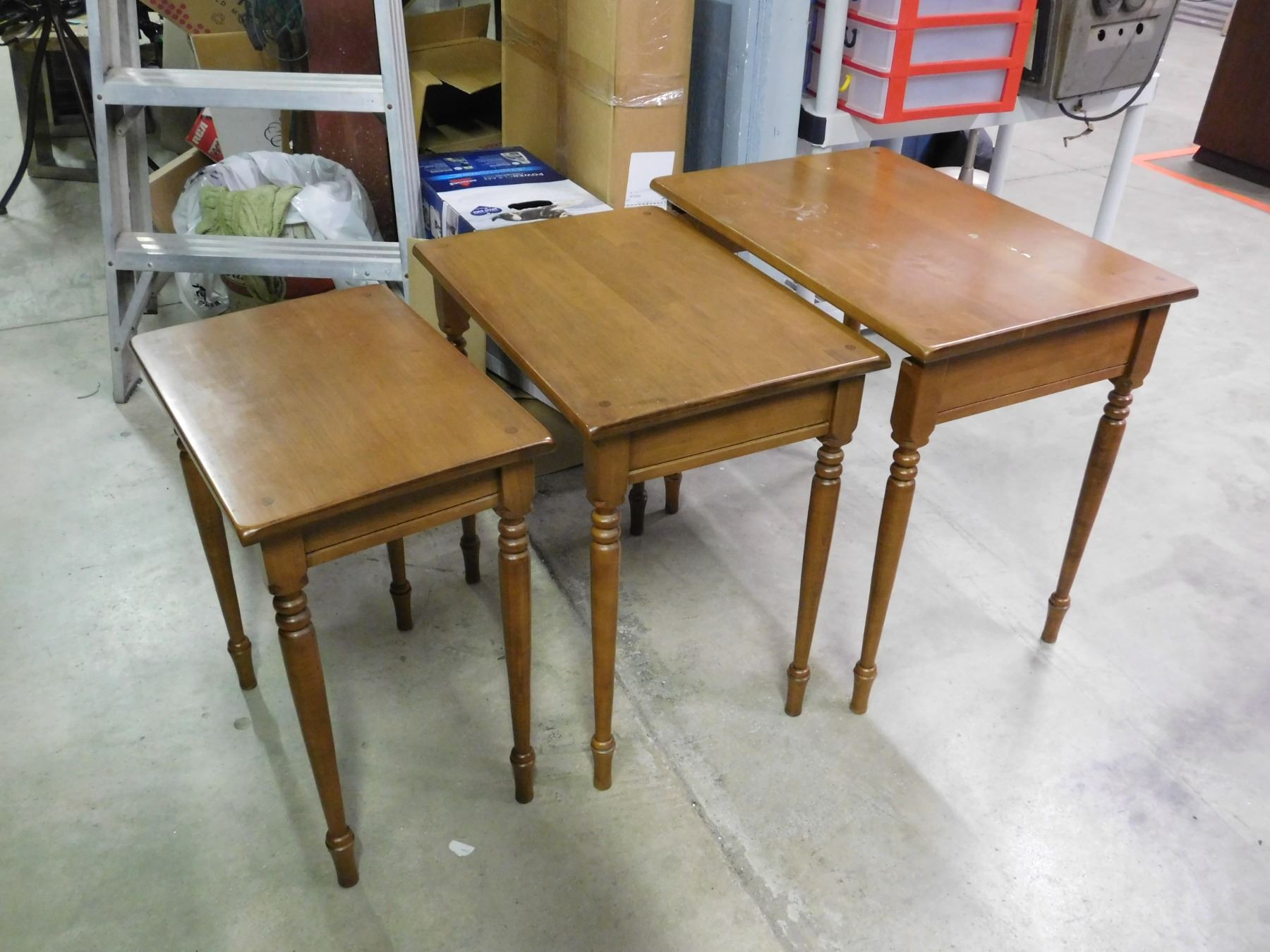 Set of 3 Vintage Solid Wood Nesting Tables