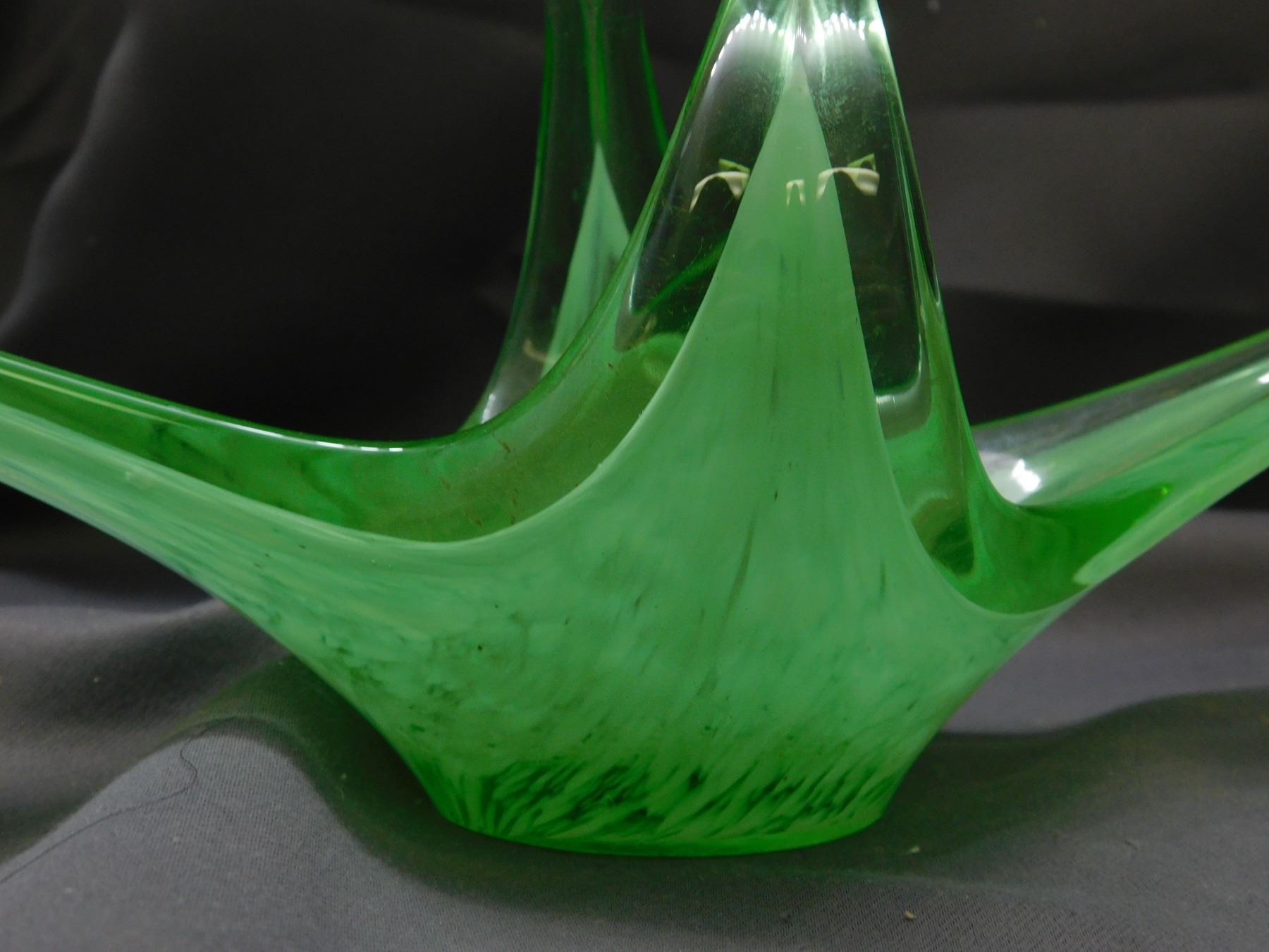Alta Glass Green Blown Glass Centerpiece 17"