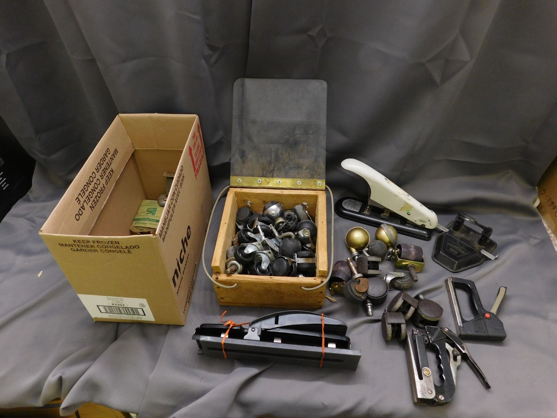 Assorted Office Supplies, Staple Guns Handheld & Table, Lots of Chair ...