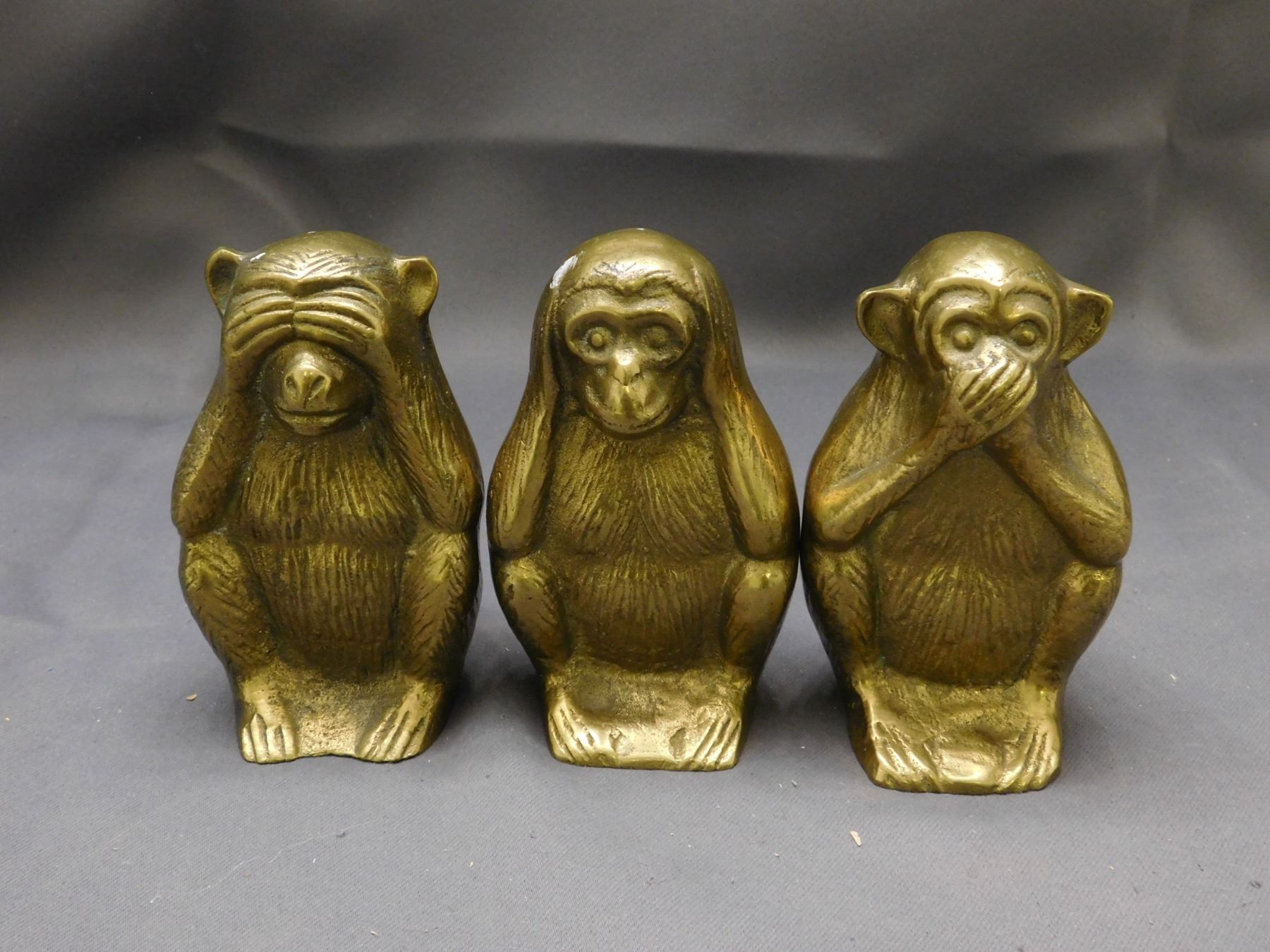The Three Wise Monkeys Brass Figurines