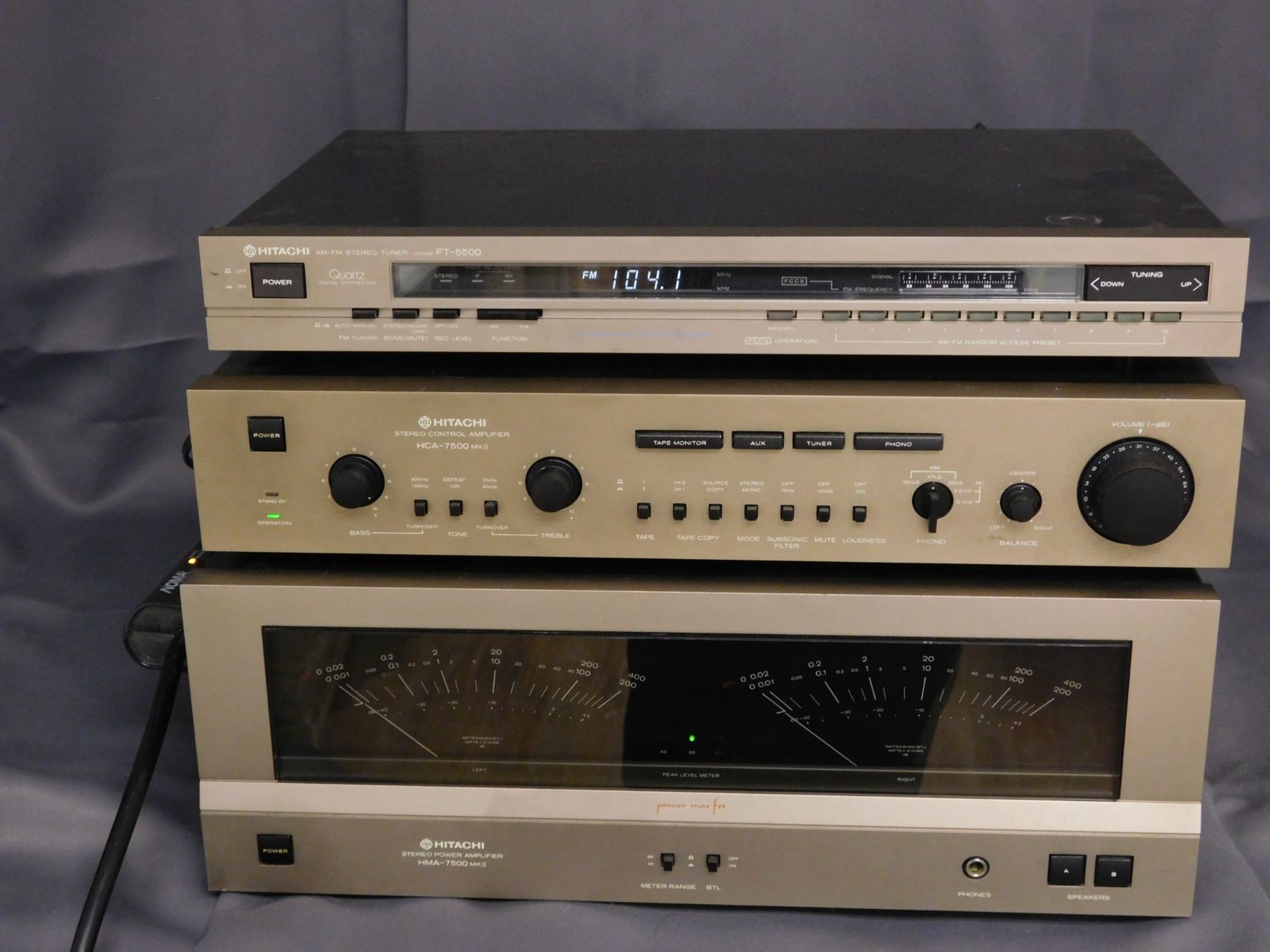 Hitachi HMA 7500 MK II Power Amplifier HCA-7500 MKII Stereo Control Amp ...