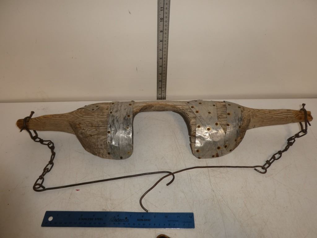 Primitive Wooden Yoke, Human Shoulder Water Pails