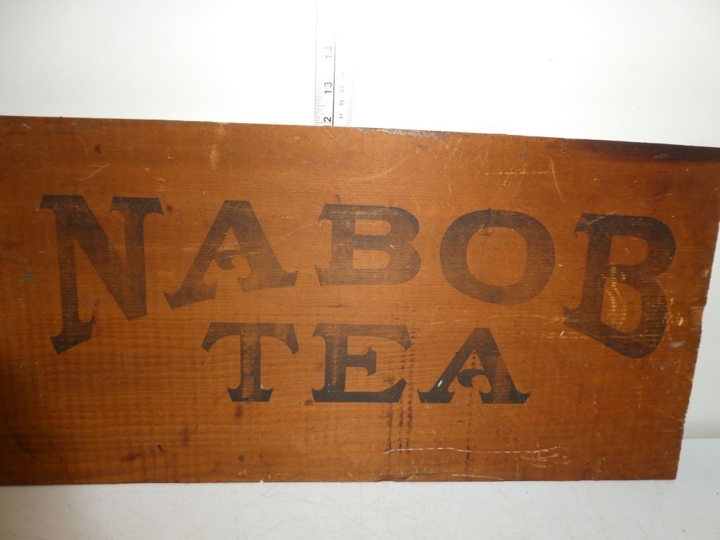 Antique Wooden Nabob Tea Sign