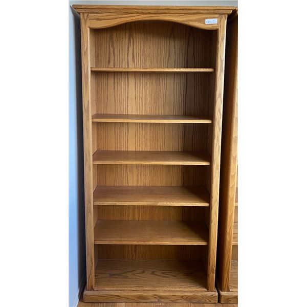 Solid Oak Book Shelf 33w X 11d X 72t Beck Auctions Inc