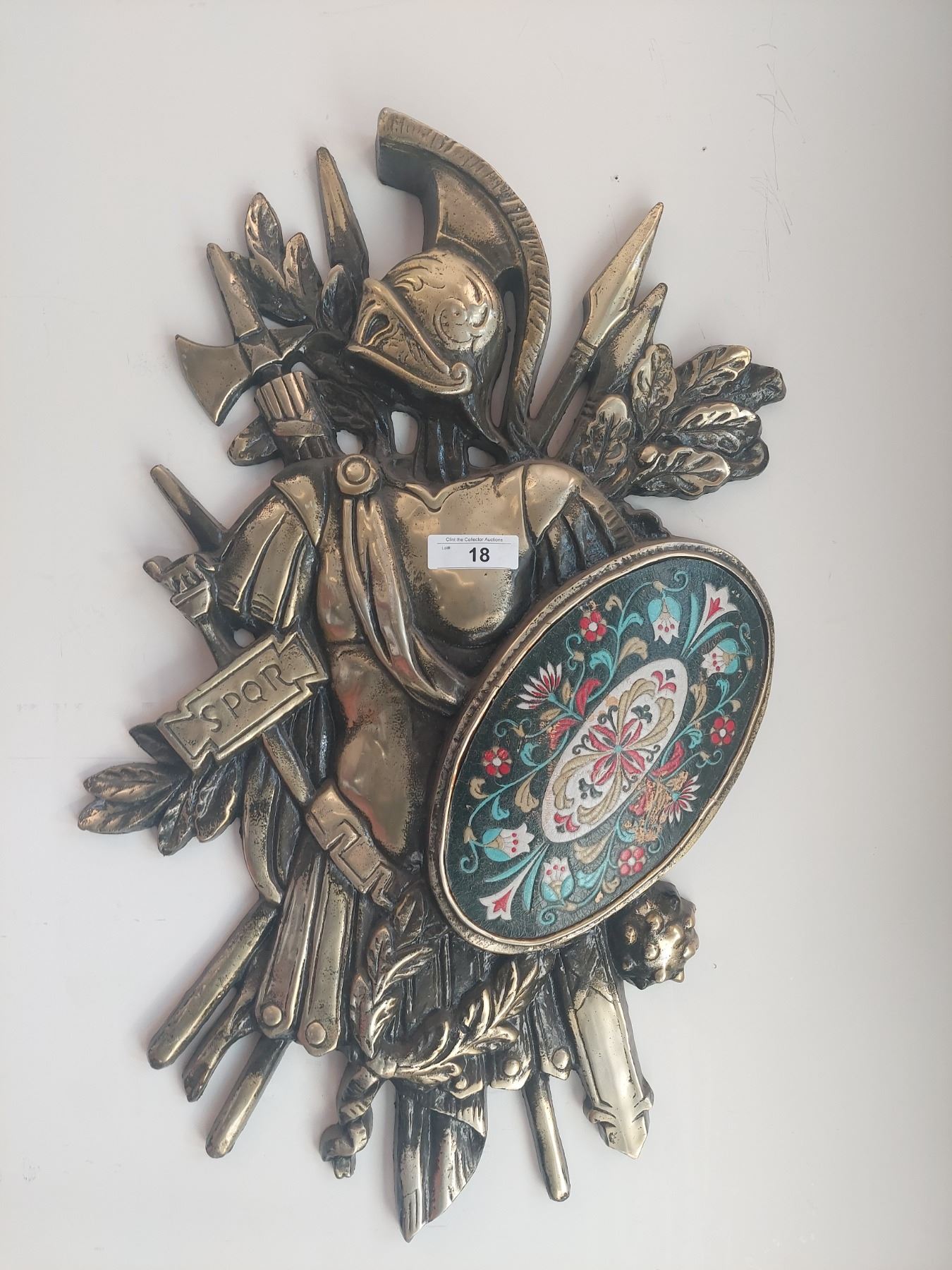 Vintage Brass Knight Plaque