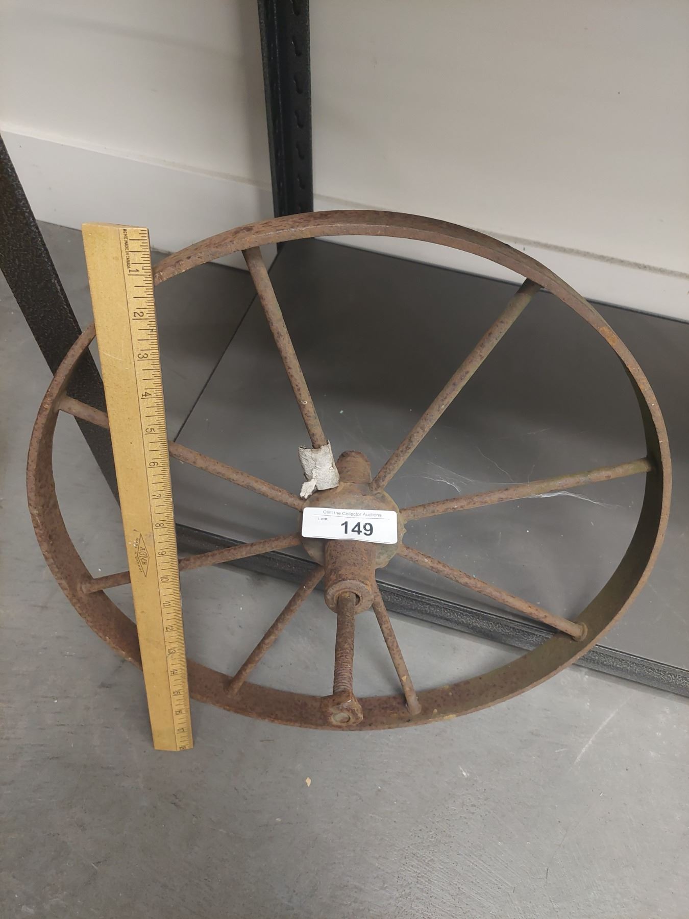 Vintage Metal Farm Wheel