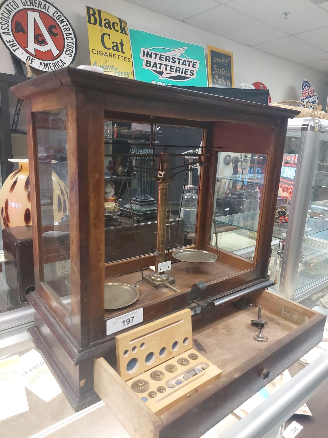 Antique Assayer's scale Missing Rear Glass Panel