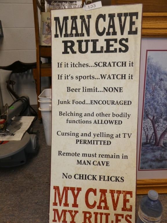 man cave rules signage