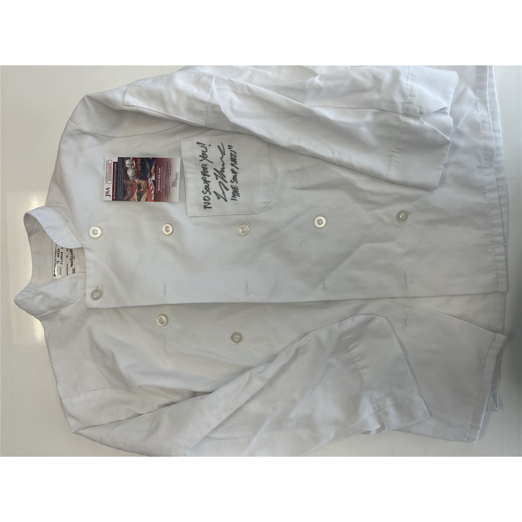 Seinfeld The Soup Nazi Larry Thomas Signed Chef's Whites- JSA