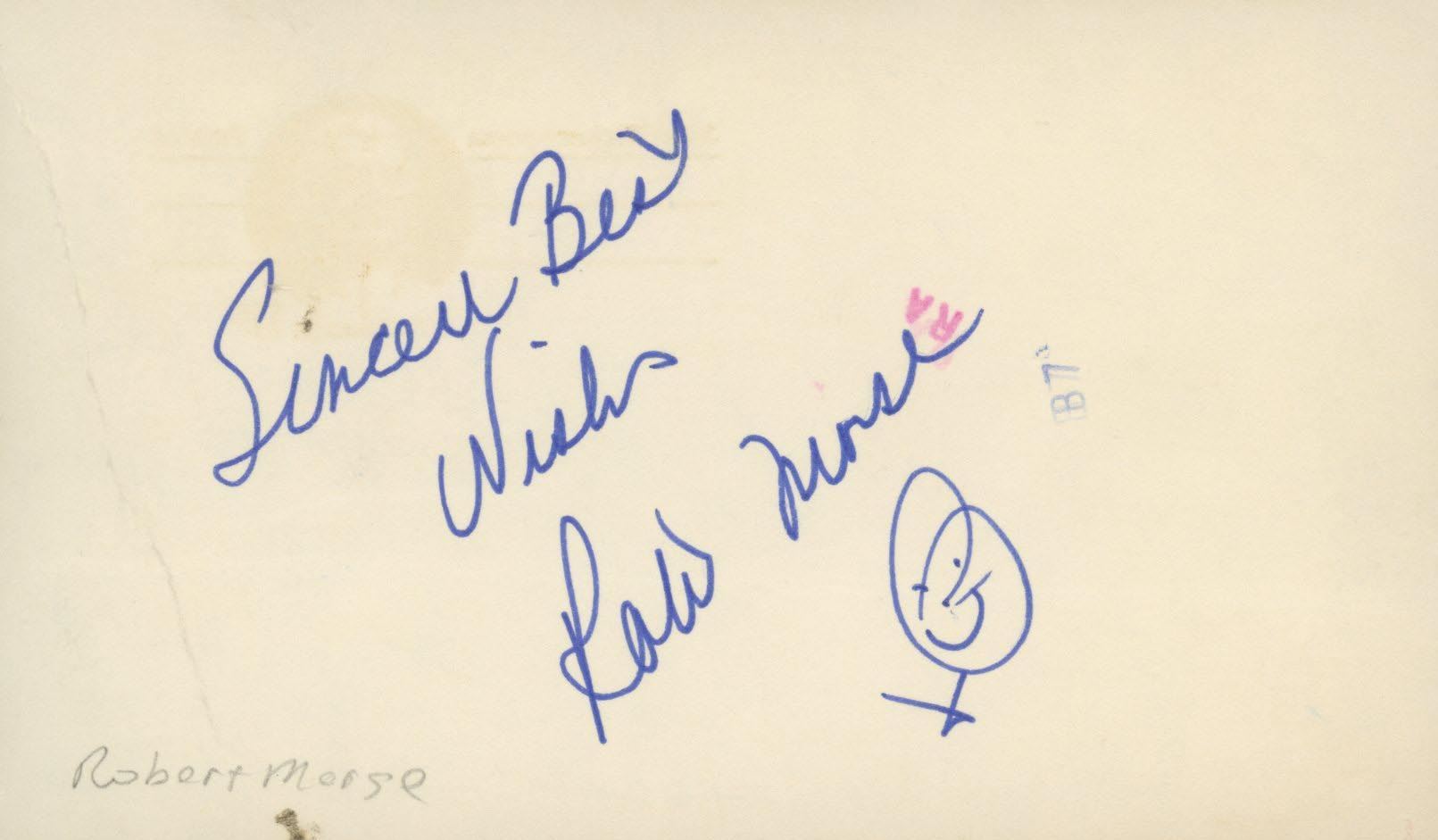 Robert Morse signed note