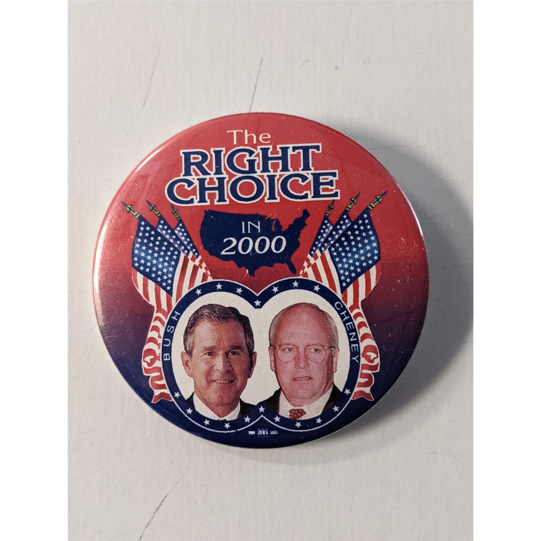Bush Cheney The Right Choice In 2000 Presidential Campaign Pin