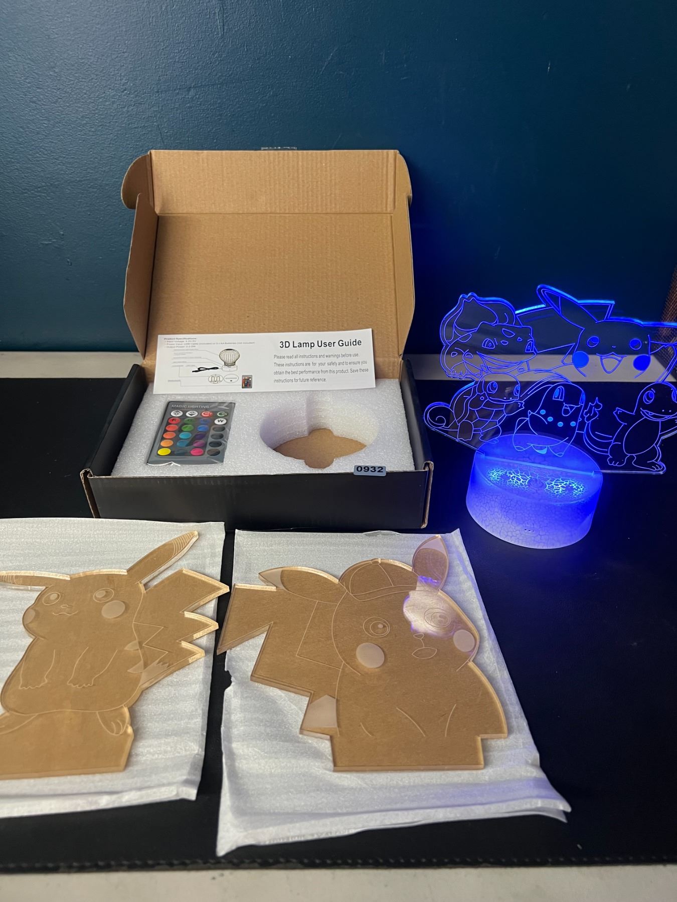 Lot of 1 3D Light-Up Acrylic Pokemon Lamp/Night Light - 3 Different ...