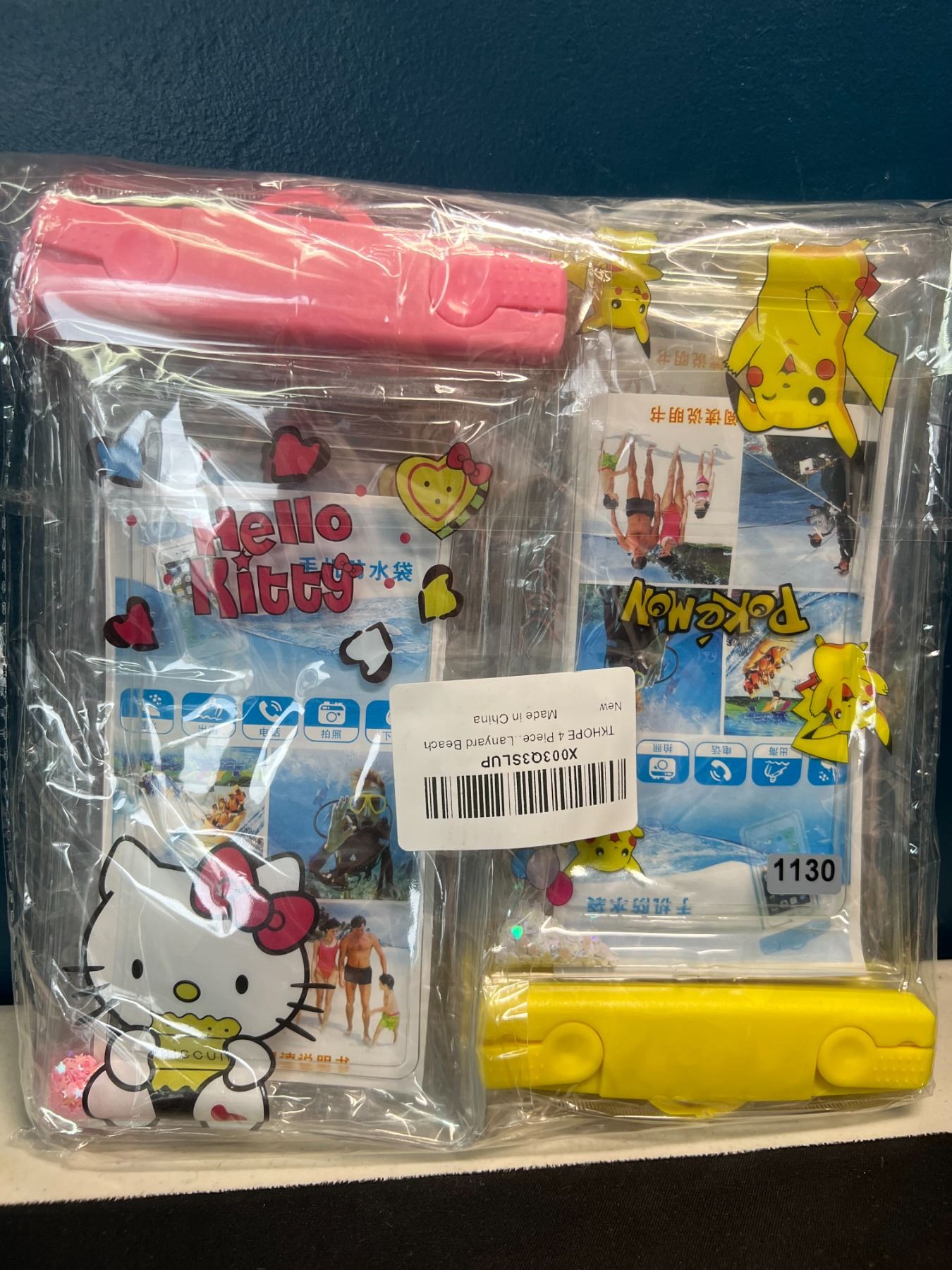 Lot of 2 Waterproof Universal Phone Pouches w/ Lanyard - 1x Pikachu 1x ...