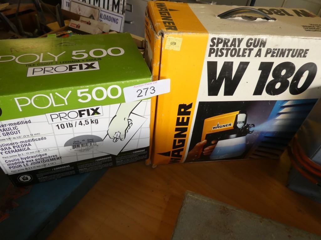 spray gun, polymer-modified hydraulic tile grout