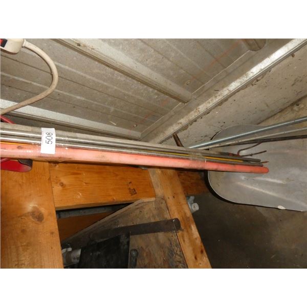 shovel, fork, threaded rods