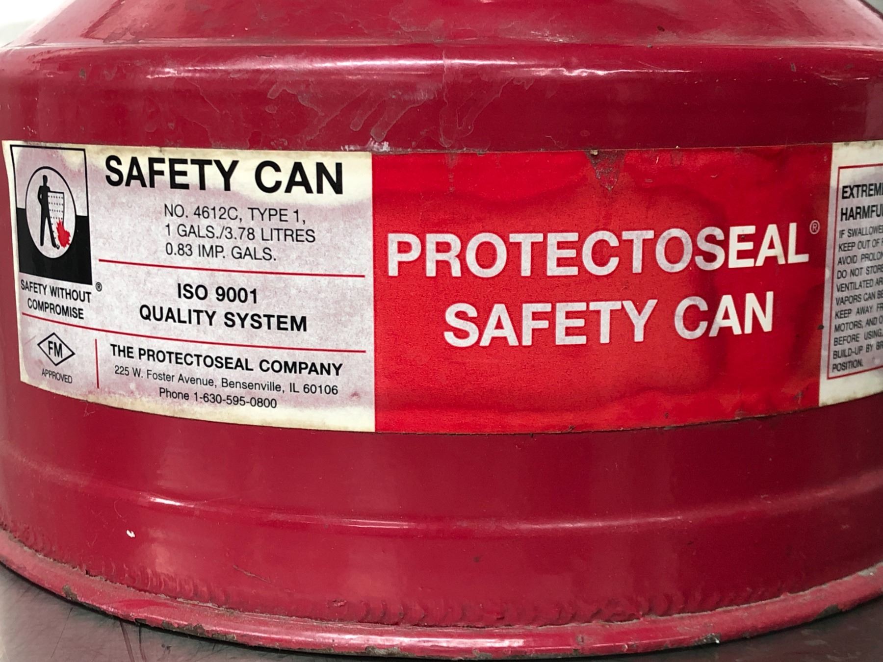 Vintage Metal 1 Gallon Protectoseal Safety Can - Ca. 1960s