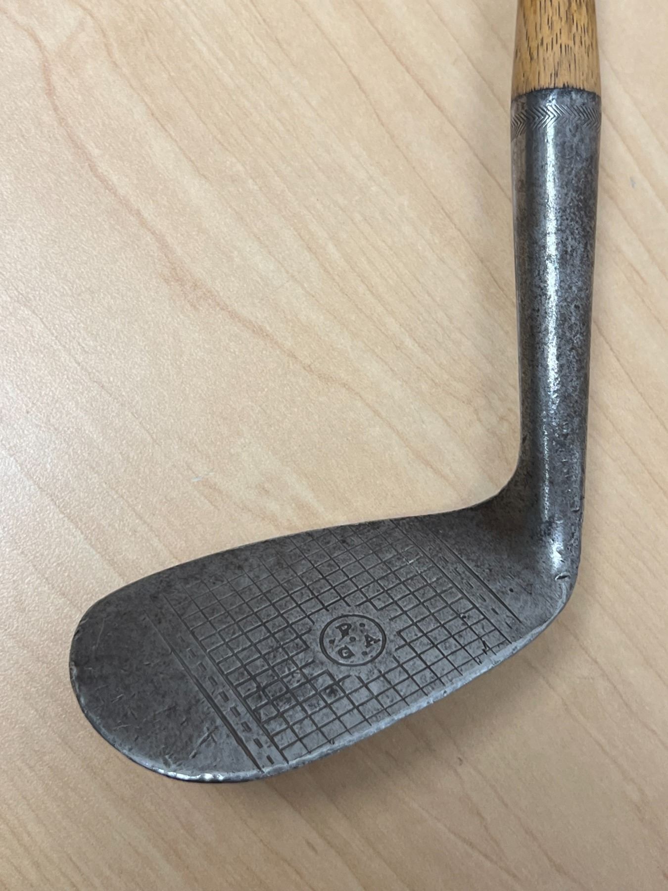 Antique PGA Arthur Baker Special Wood Shaft Leather Wrapped Golf Club ...