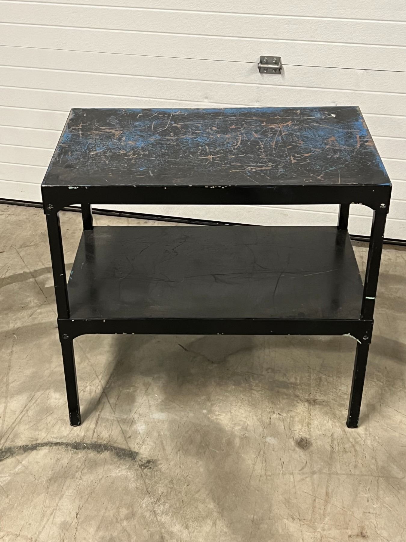 Heavy Duty Metal Industrial Table - Approx: 30x18.5" & 28"T - see photos