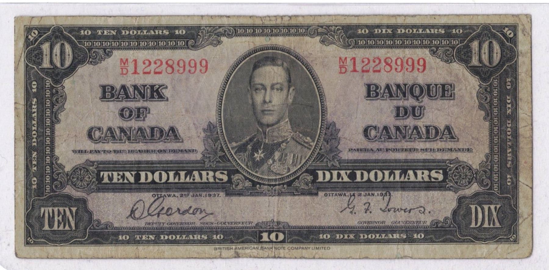 1937 Ten Dollar Bill