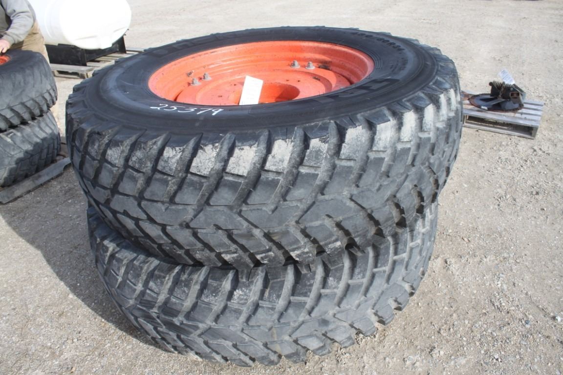 Nokian Set of 2, 480/80R34 tires on cast centers rim to fit Kubota M6 tractors